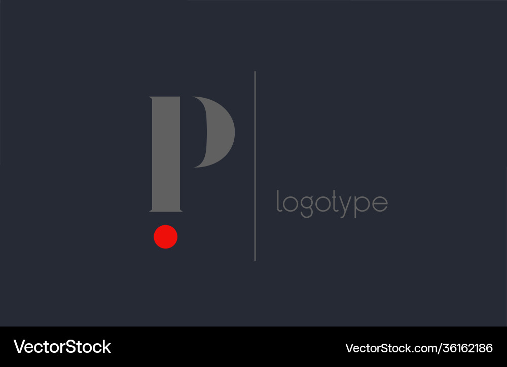 P unique alphabet letter logo for business Vector Image