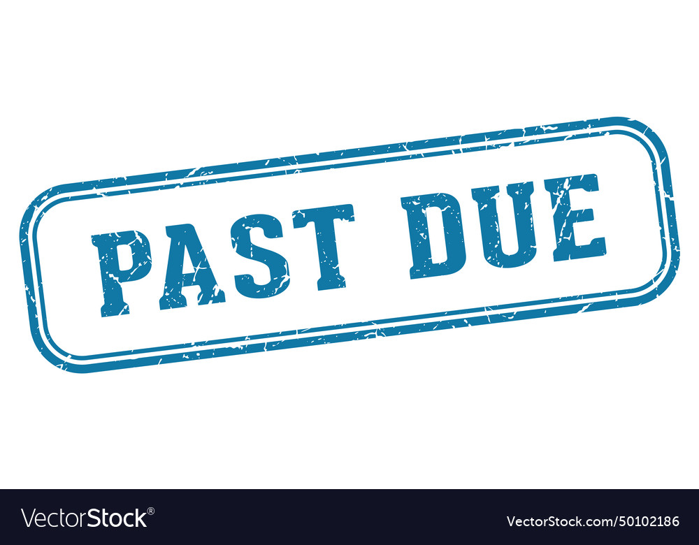 Past due stamp rectangular Royalty Free Vector Image