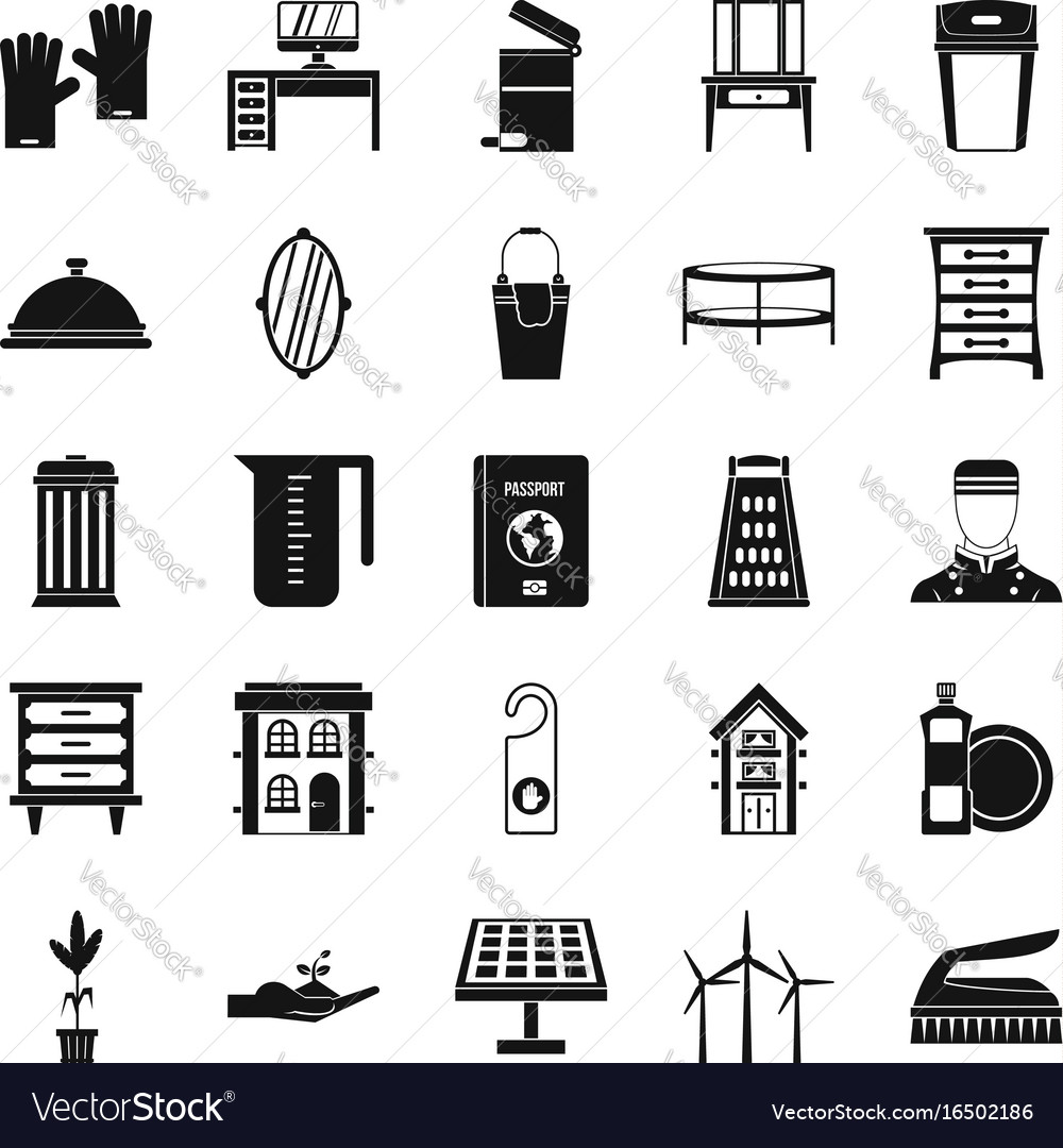 Refinement icons set simple style Royalty Free Vector Image