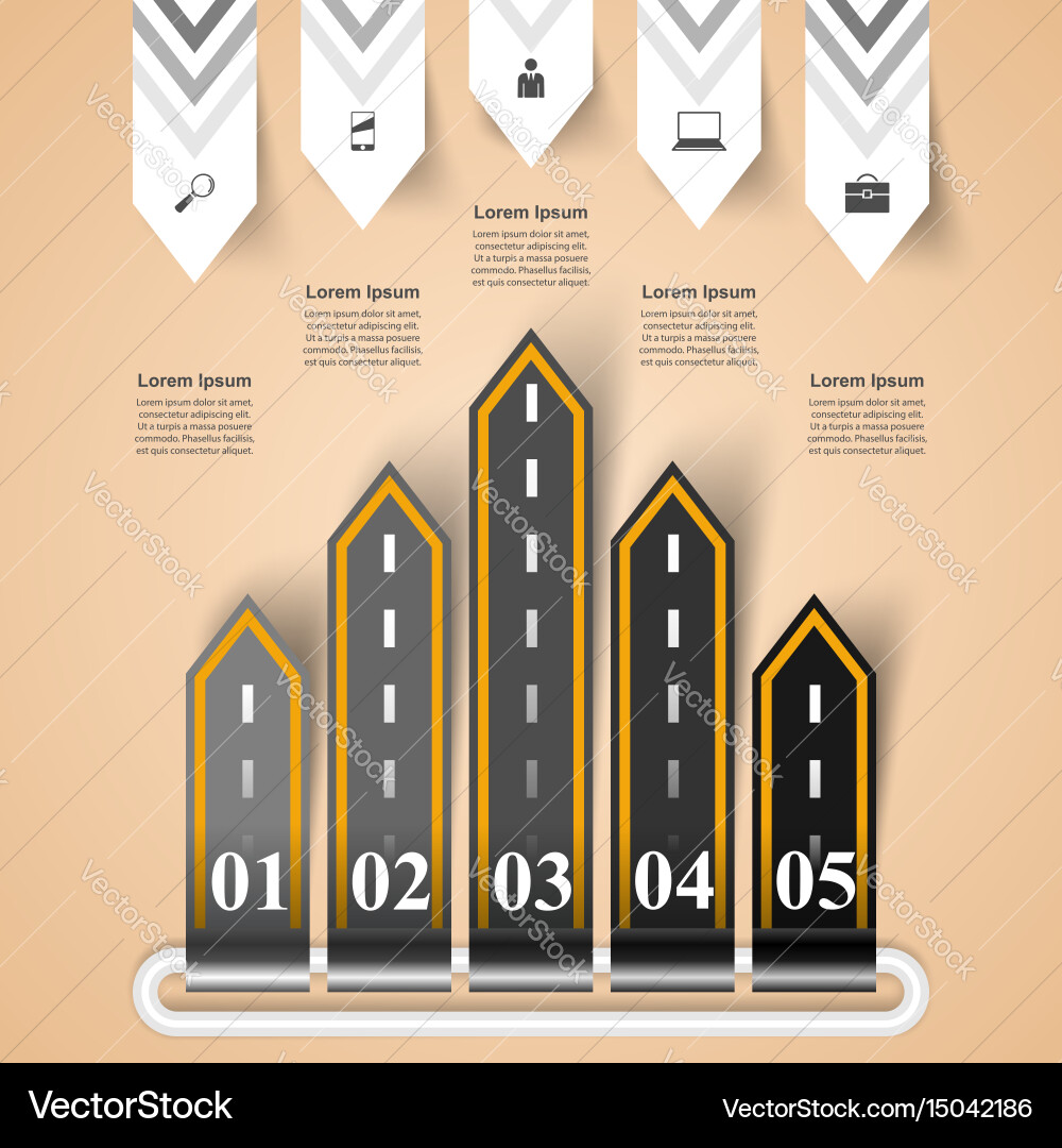 Road infographic design template and marketing Vector Image