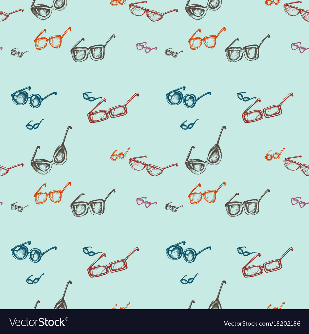 Seamless pattern with glasses Royalty Free Vector Image