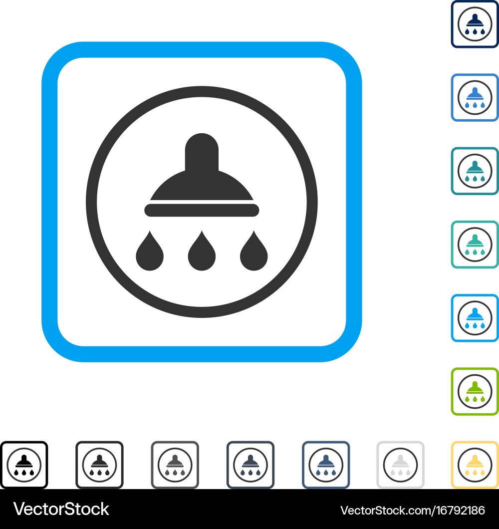 Shower framed icon Royalty Free Vector Image - VectorStock