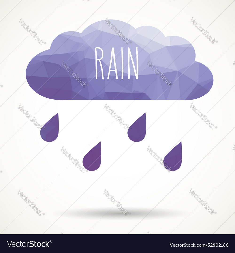 Triangular cloud with rain Royalty Free Vector Image