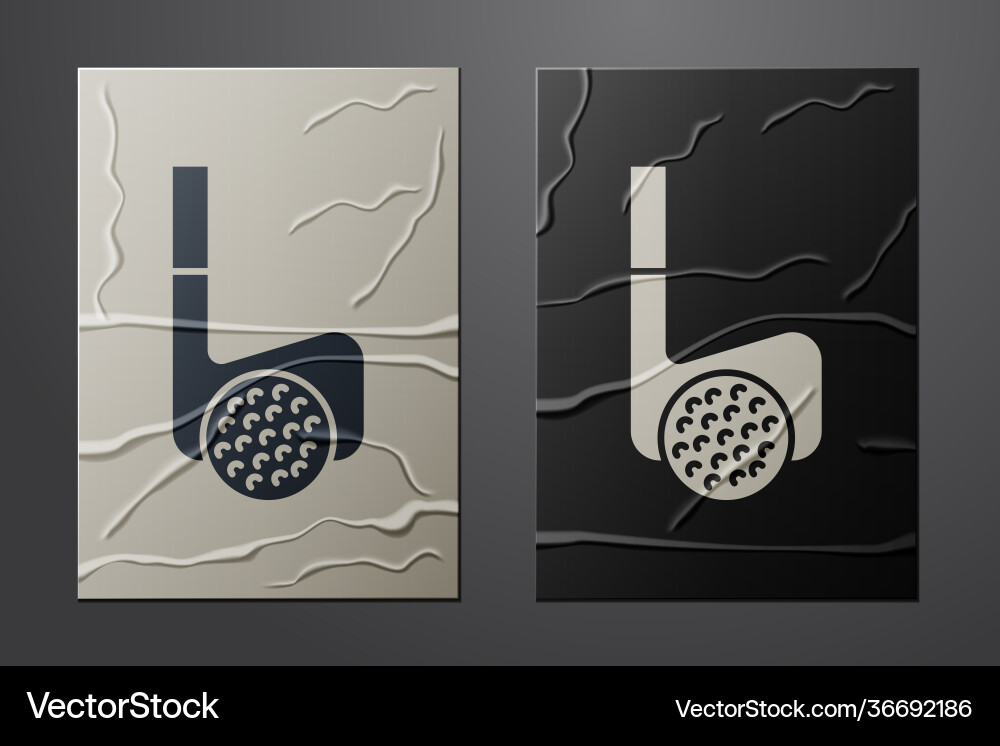 White golf club with ball icon isolated Royalty Free Vector