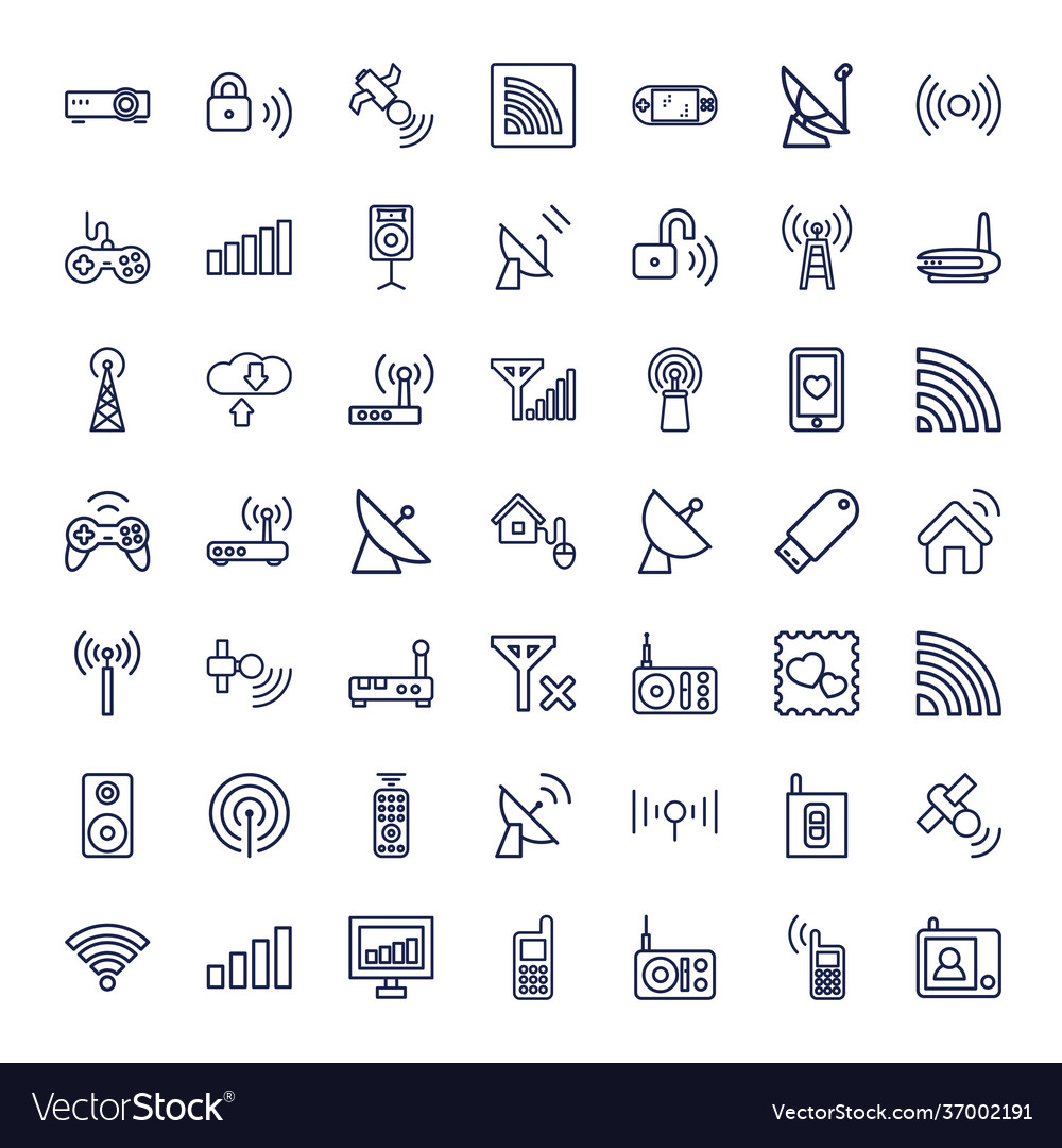 49 wireless icons Royalty Free Vector Image - VectorStock