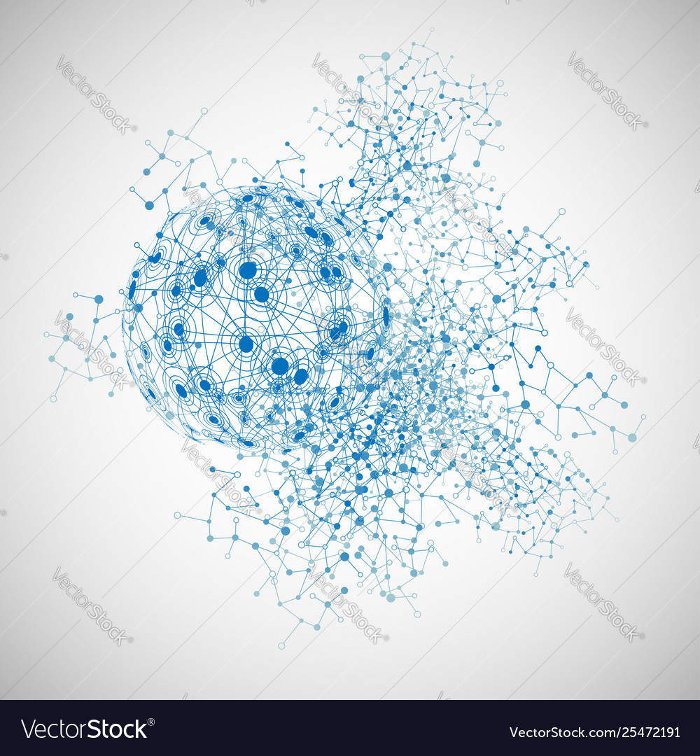 Abstract Polygonal Background With Connected Dots Vector Image