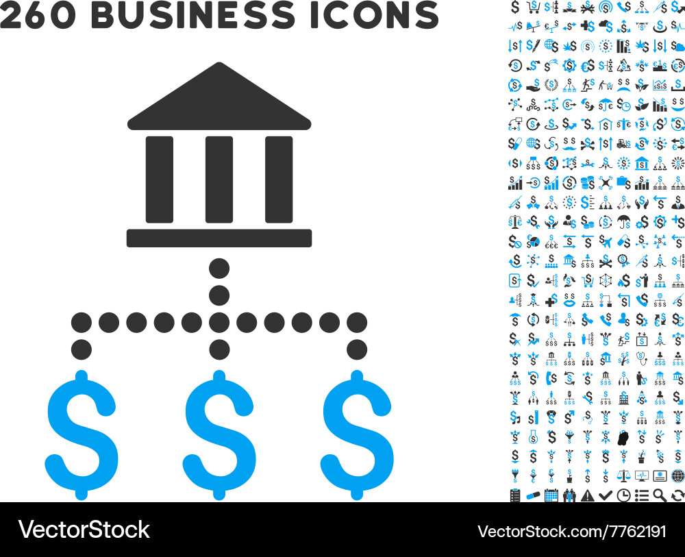 Bank payments icon with flat set Royalty Free Vector Image