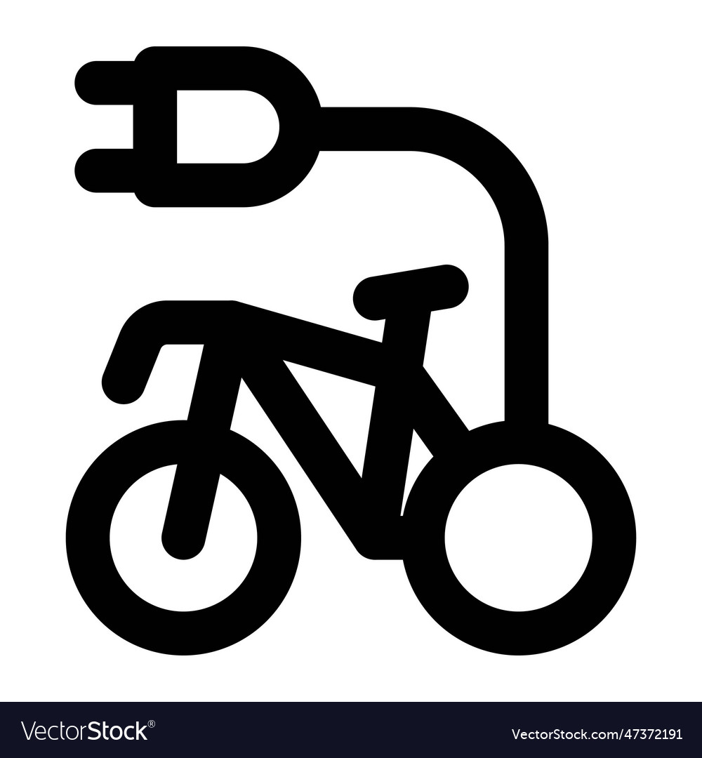 Bicycle with wire plug for charging Royalty Free Vector