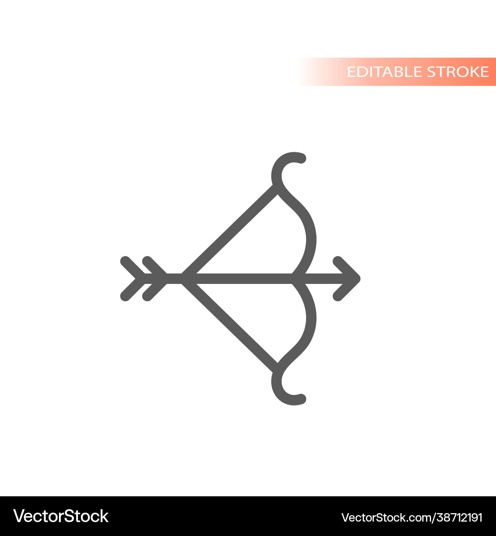 Bow and arrow line icon Royalty Free Vector Image