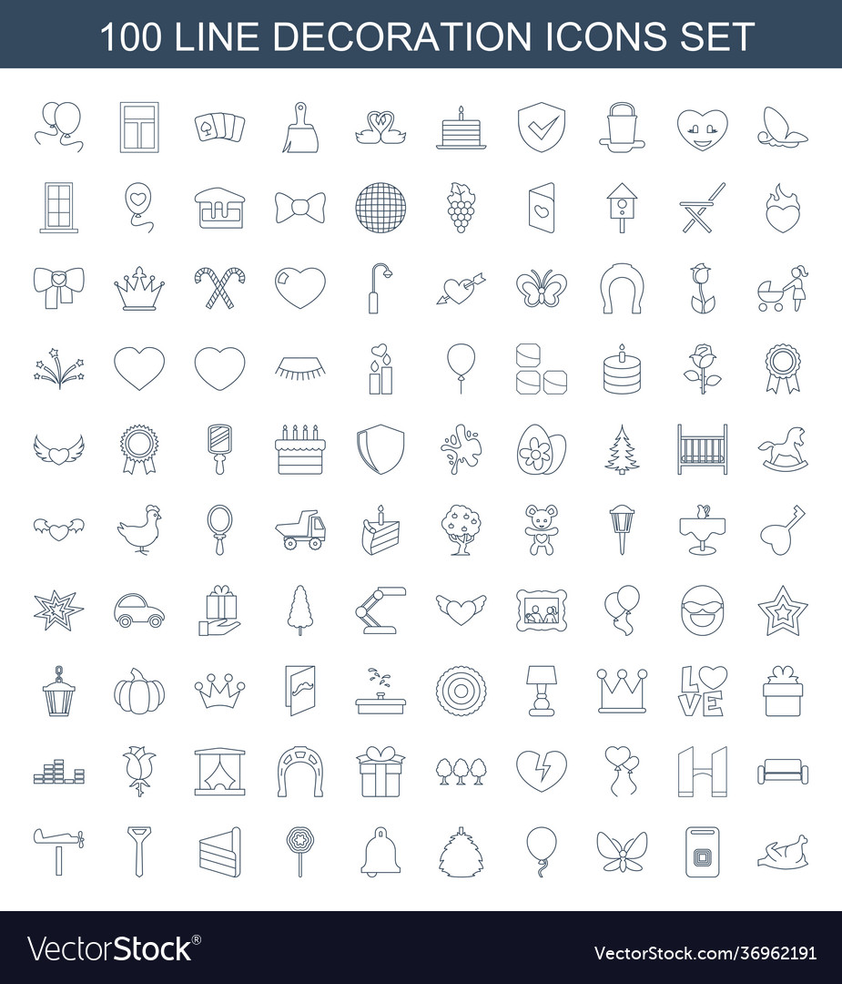 Decoration icons Royalty Free Vector Image - VectorStock