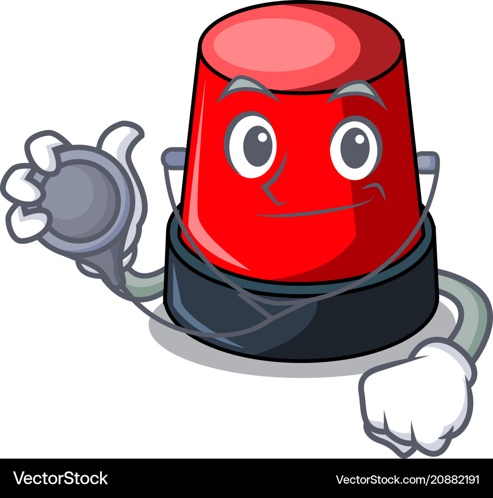 Doctor sirine character cartoon style Royalty Free Vector
