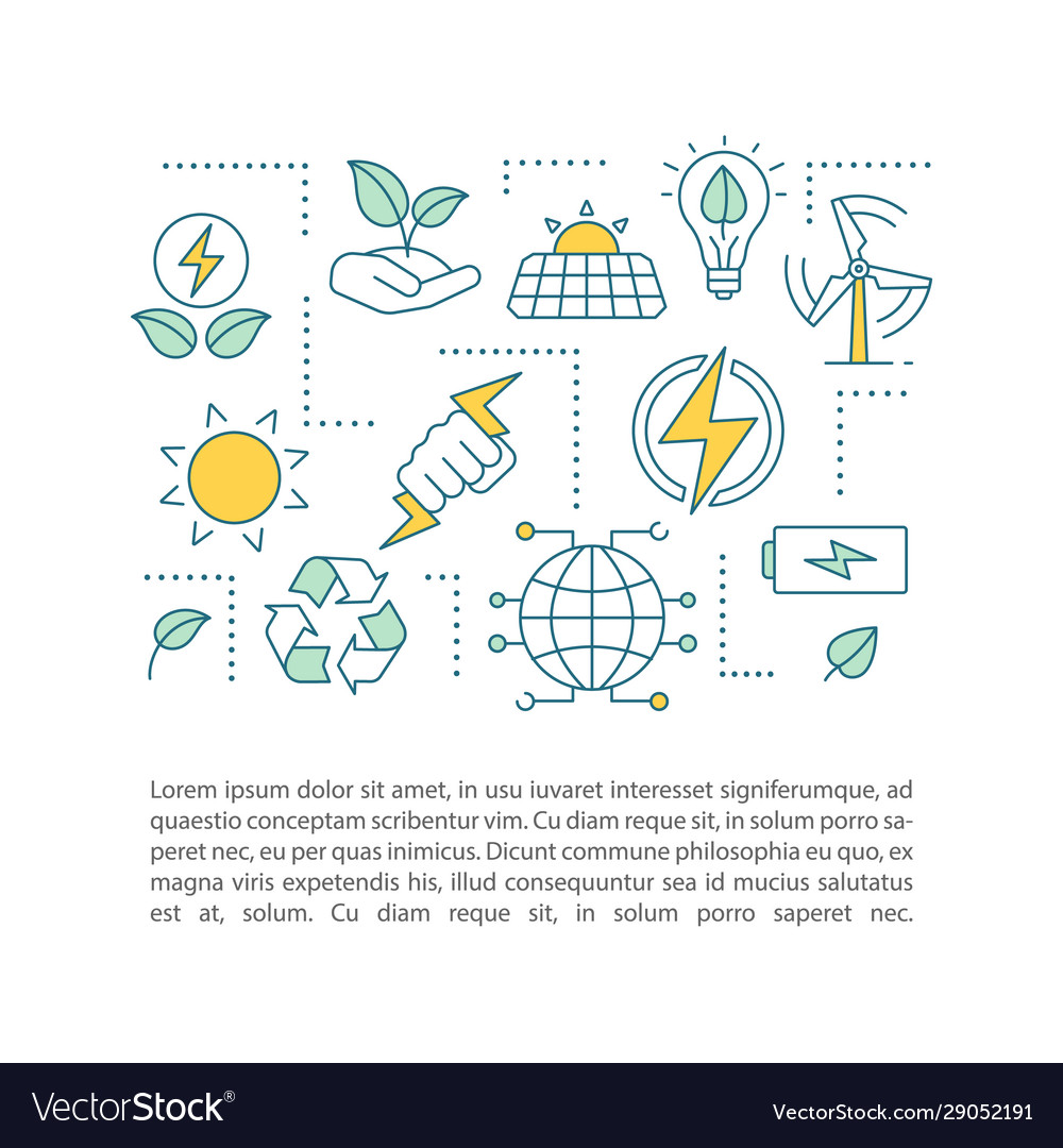 Eco energy concept linear Royalty Free Vector Image