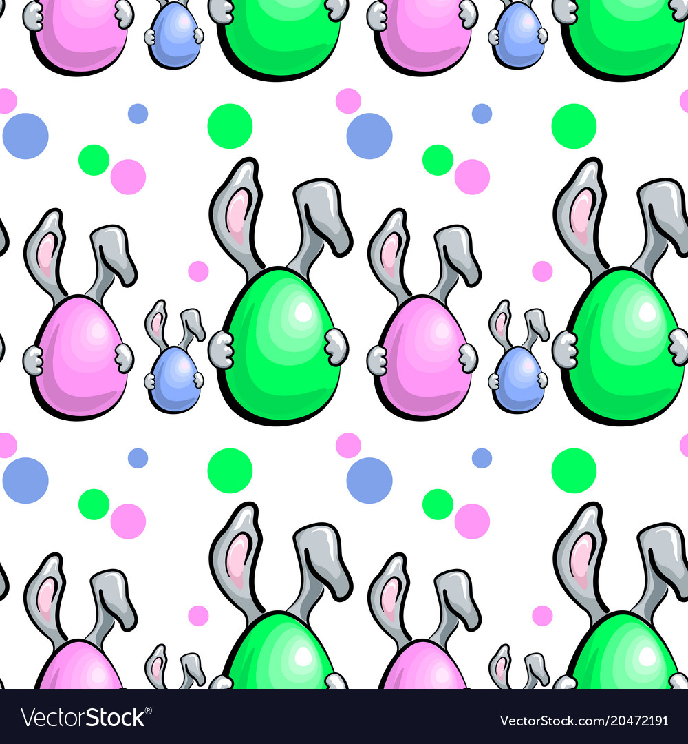 Egg with rabbit pattern Royalty Free Vector Image
