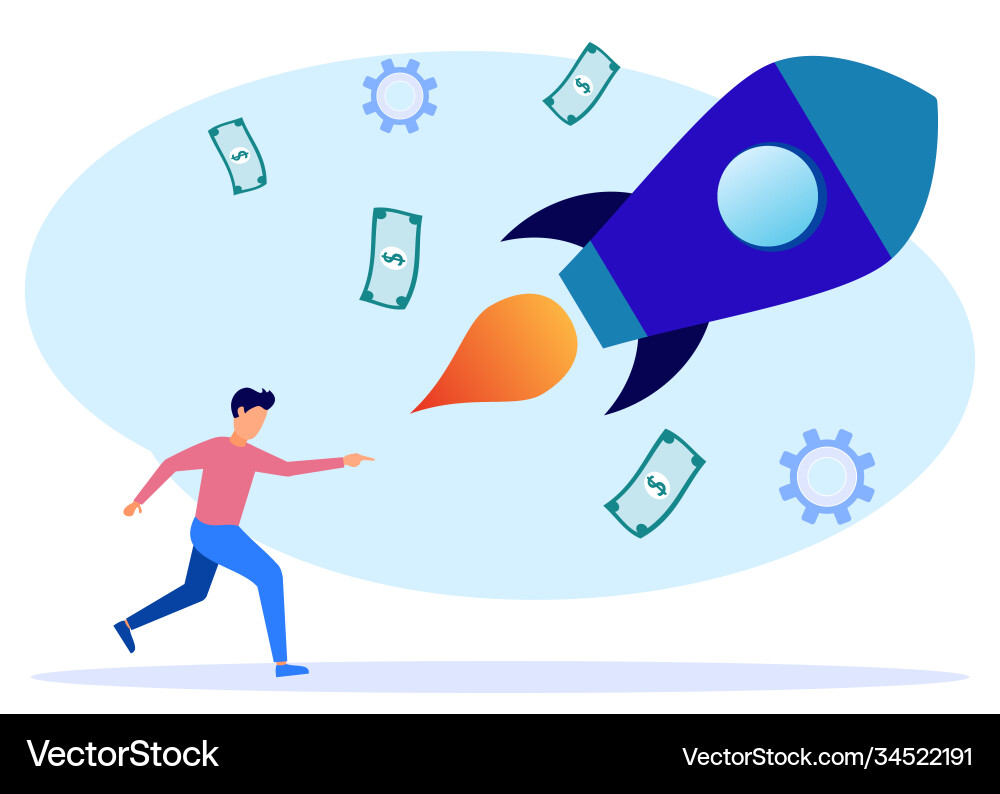 Graphic cartoon character business start up Vector Image