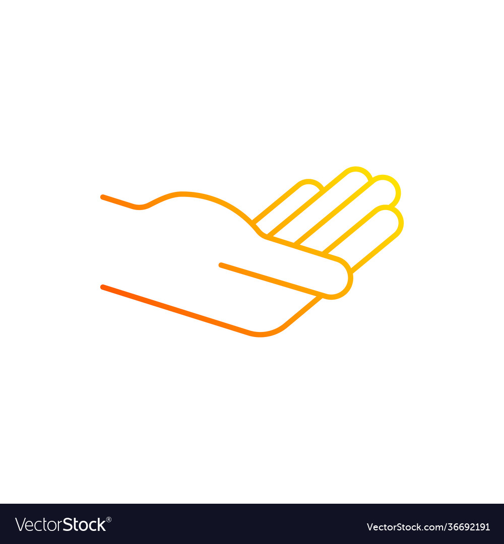 Hand holding something gradient linear icon Vector Image