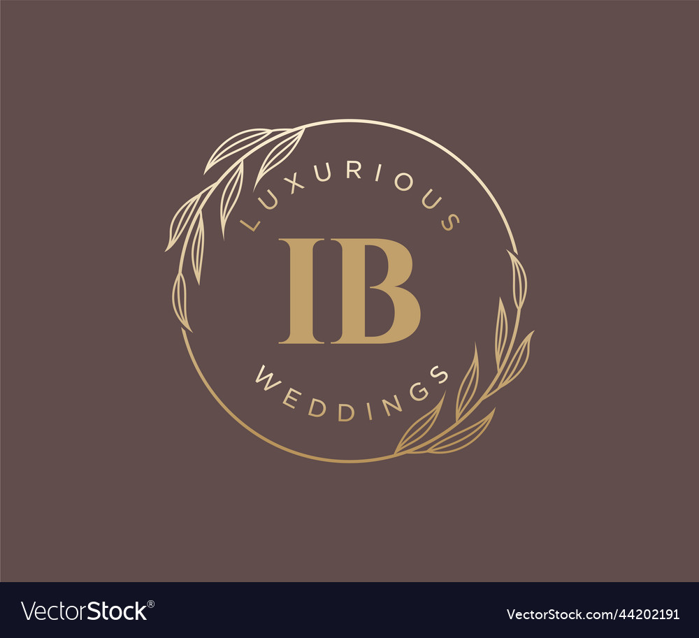 Ib initials letter wedding monogram logos Vector Image
