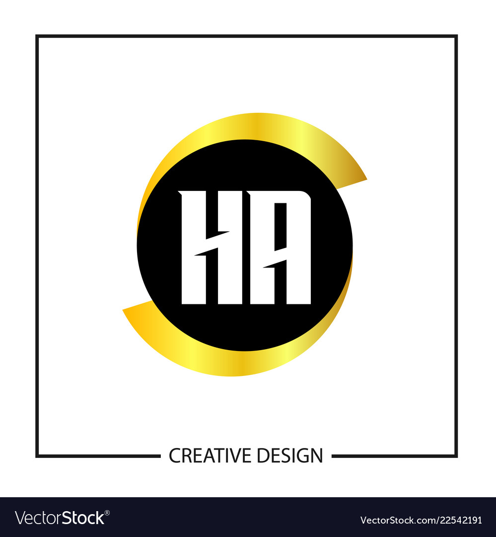 Initial letter ha logo template design Royalty Free Vector