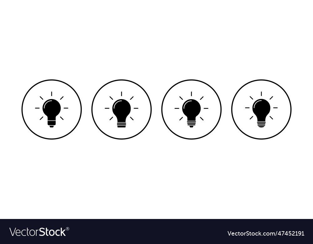 Lamp icon set light bulb icon idea symbol Vector Image