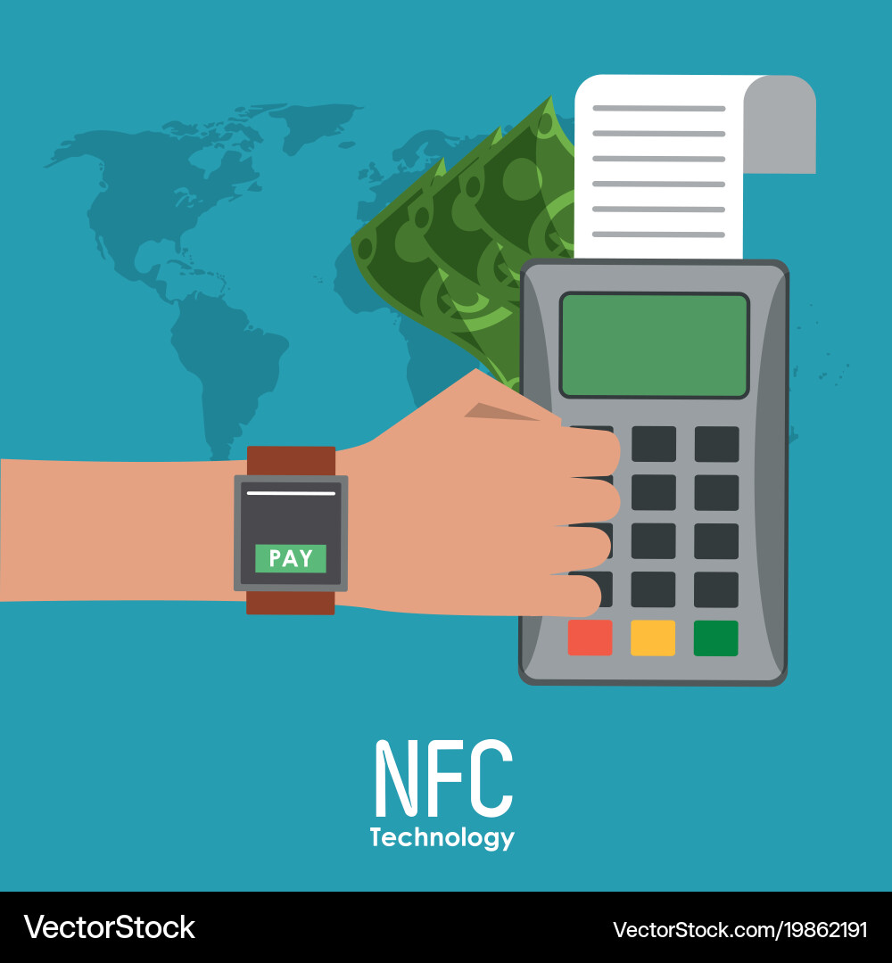 Nfc technology icons Royalty Free Vector Image