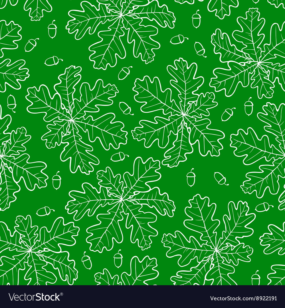 Oak pattern green Royalty Free Vector Image - VectorStock