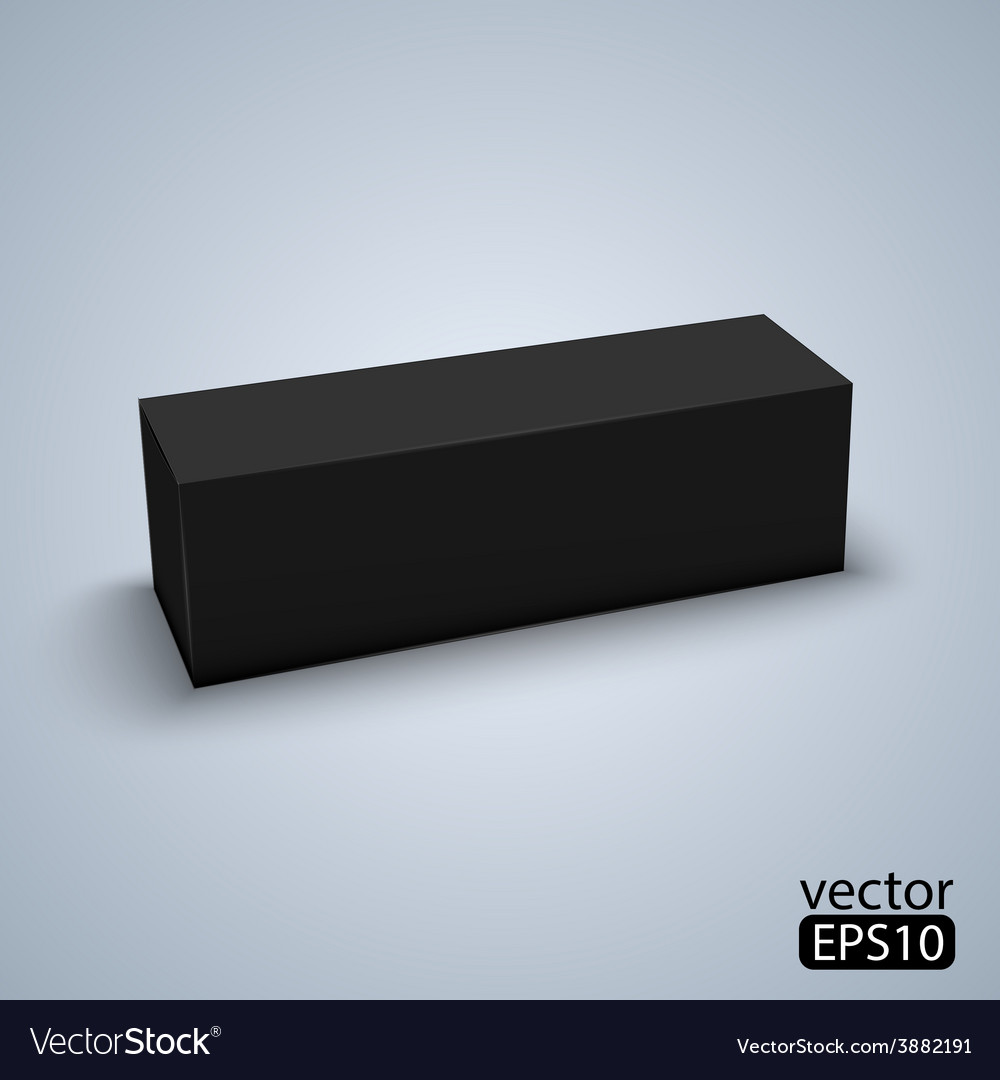 Package black box design Royalty Free Vector Image