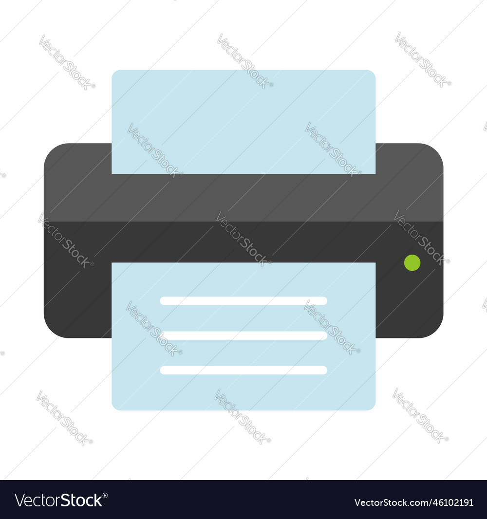 Printer icon flat Royalty Free Vector Image - VectorStock