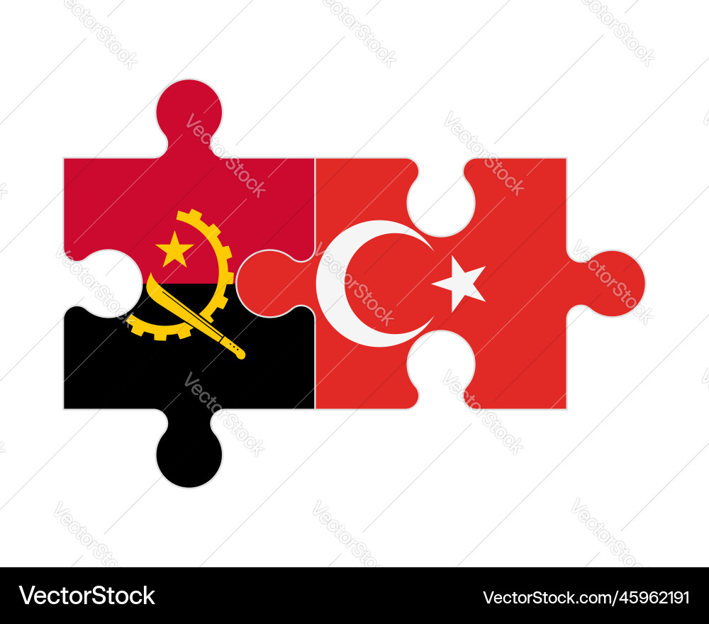 Puzzle of flags angola and turkey Royalty Free Vector Image