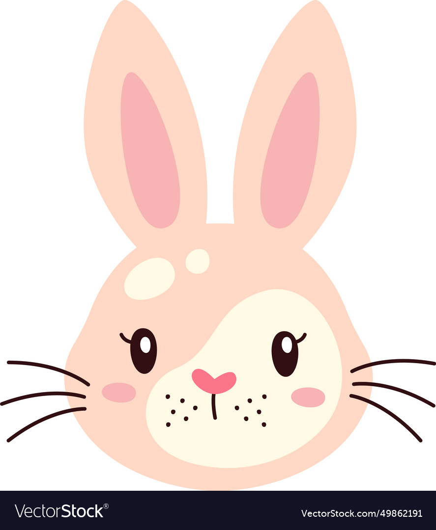 Rabbit animal face Royalty Free Vector Image - VectorStock