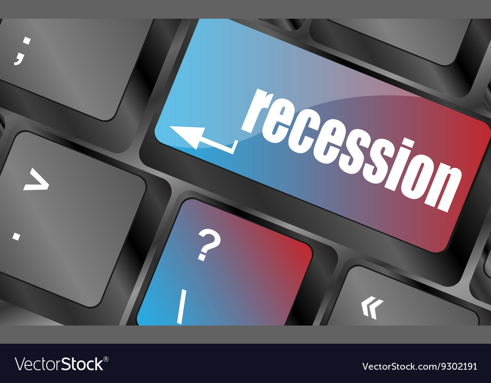 Recession button on computer keyboard key Vector Image