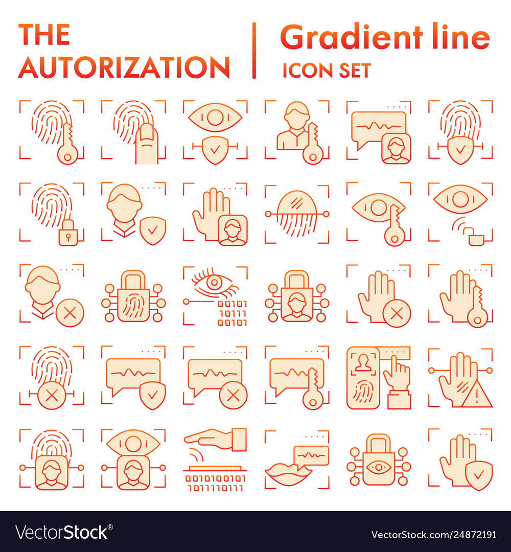 Security authorization flat icon set Royalty Free Vector