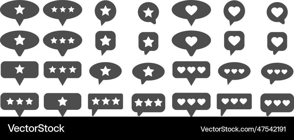 Set of customer review symbols feedback Royalty Free Vector