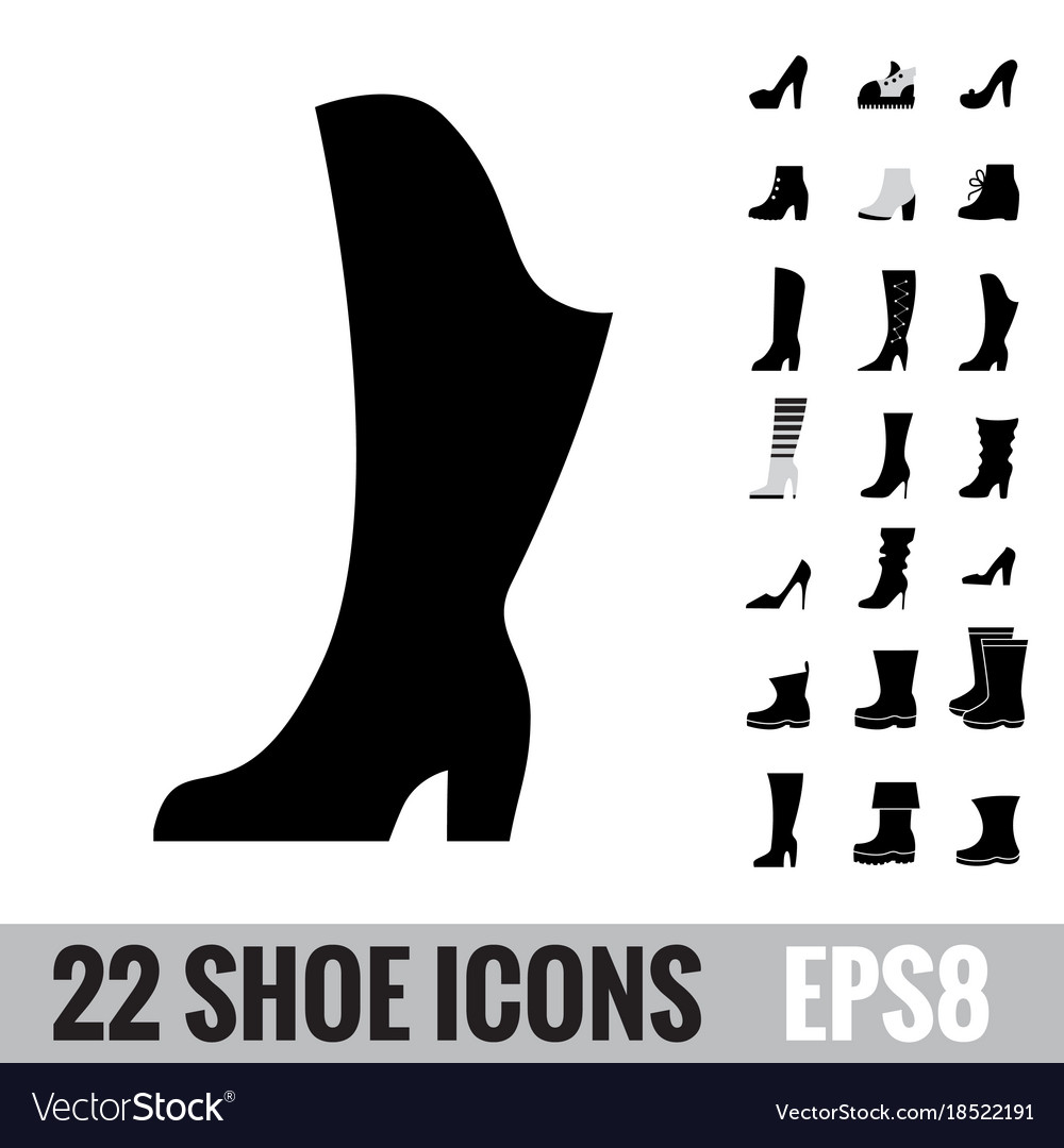 Shoes icon set Royalty Free Vector Image - VectorStock