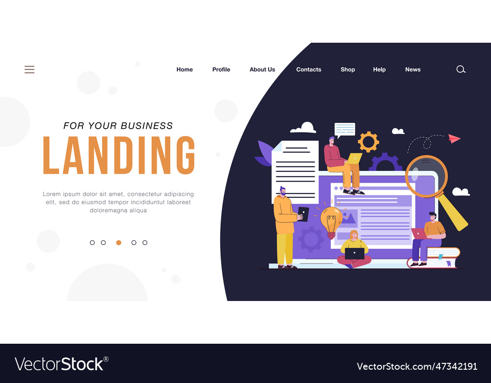 Tiny content writers creating web articles Vector Image