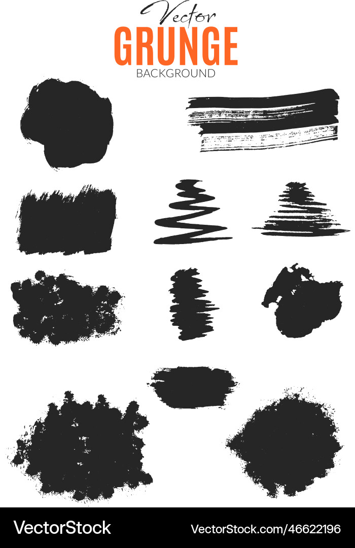 Abstract grunge splatter texture set of eleven Vector Image