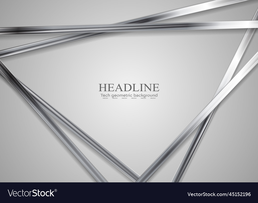 Abstract technology metallic triangles background Vector Image