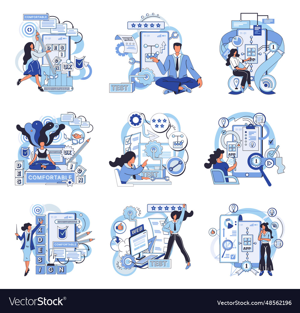 Application Testing Metaphor Royalty Free Vector Image
