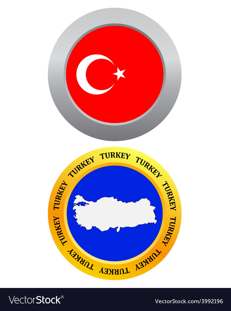 Button as a symbol map turkey Royalty Free Vector Image