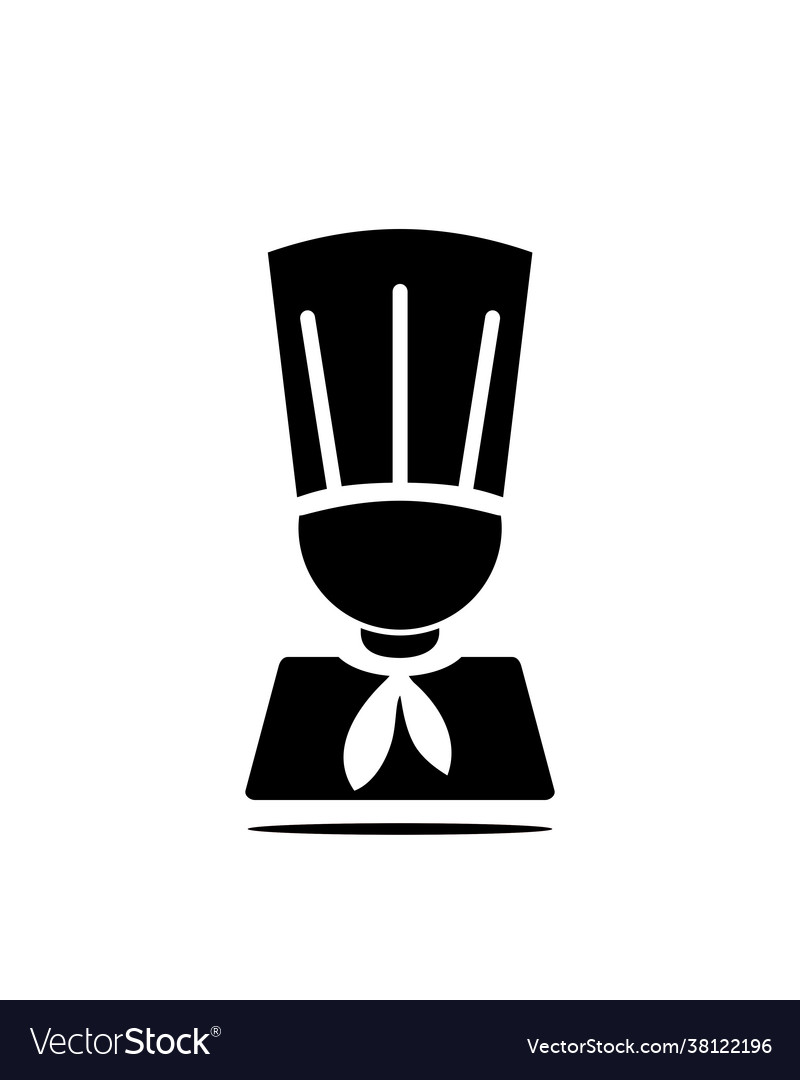 Chef icon on white background toque blanche Vector Image
