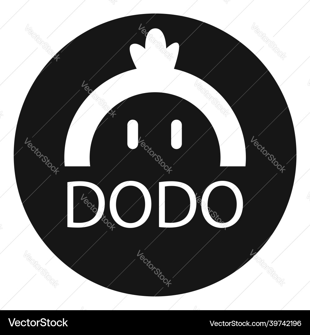 Dodo token symbol of the defi project Royalty Free Vector