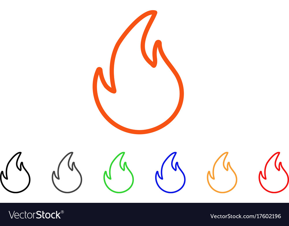 Flame contour icon Royalty Free Vector Image - VectorStock