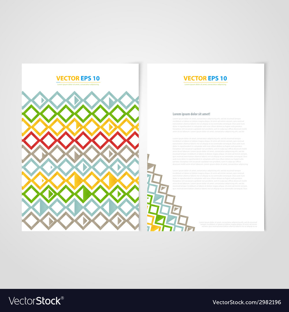 Flyer template back and front design Royalty Free Vector