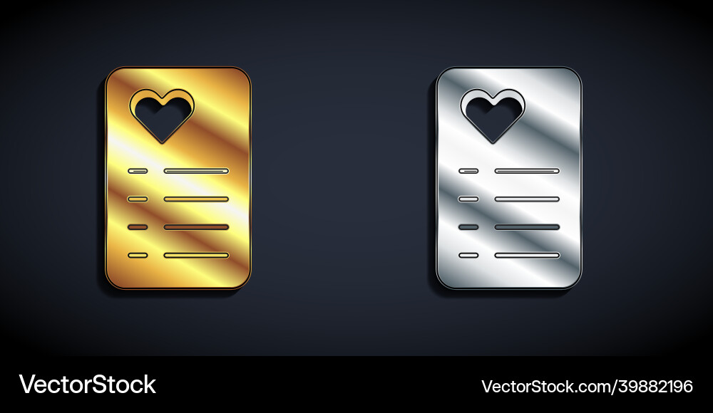 Gold and silver shopping list icon isolated Vector Image