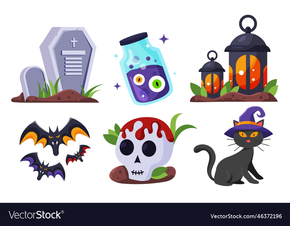 Halloween icon element set Royalty Free Vector Image