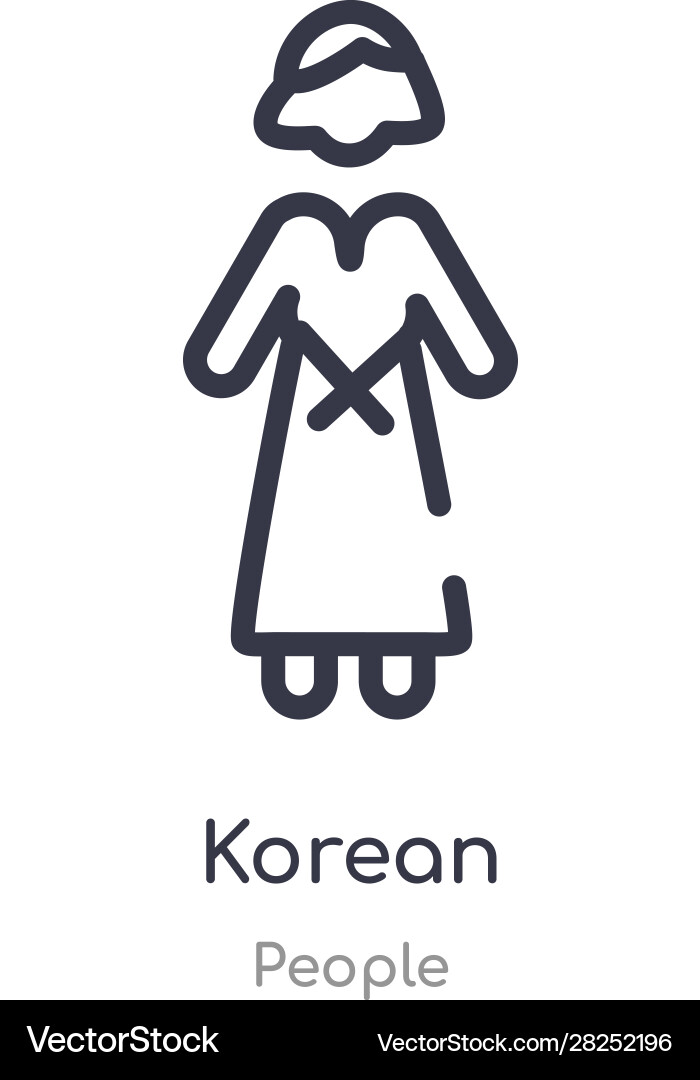 Korean outline icon isolated line from people Vector Image