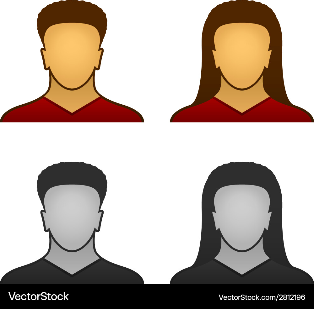 Male female face icons Royalty Free Vector Image