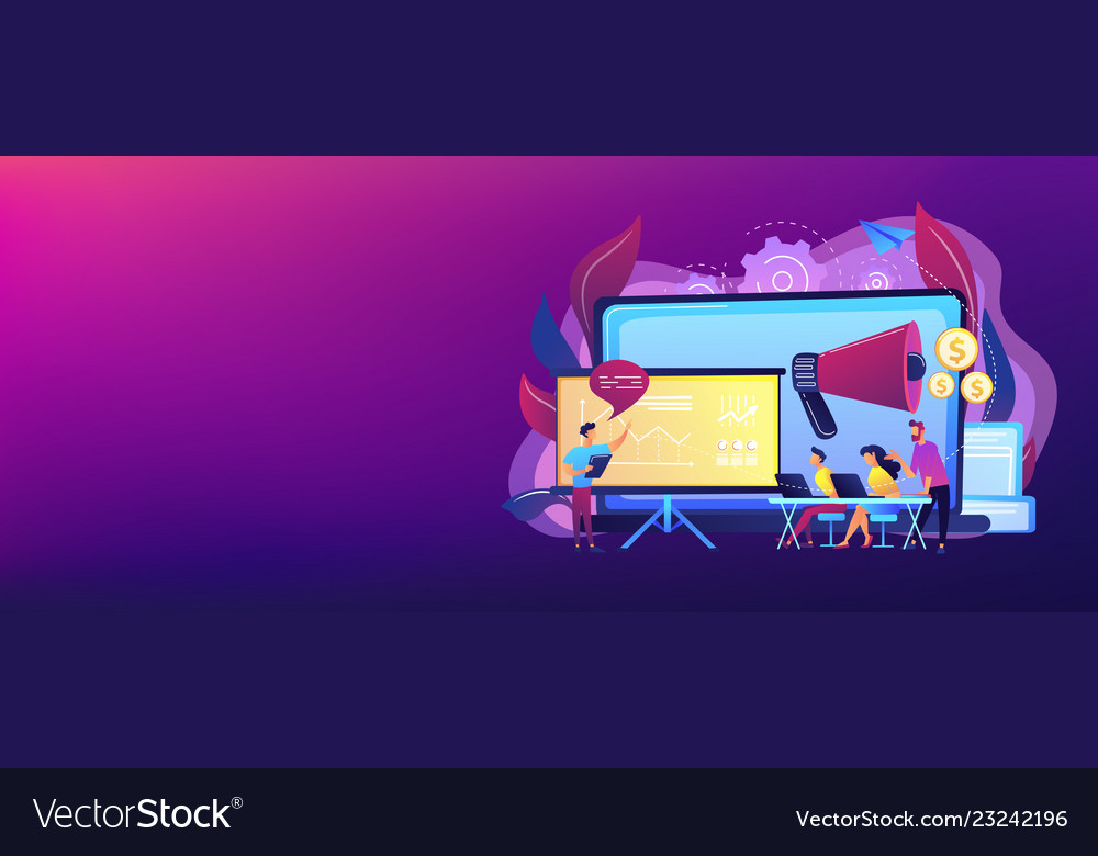 Marketing meetup concept banner header Royalty Free Vector