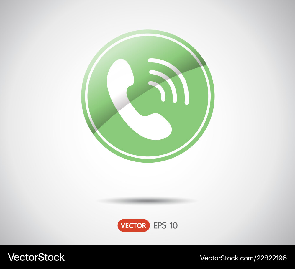 Phone call icon style is flat symbol gray color Vector Image