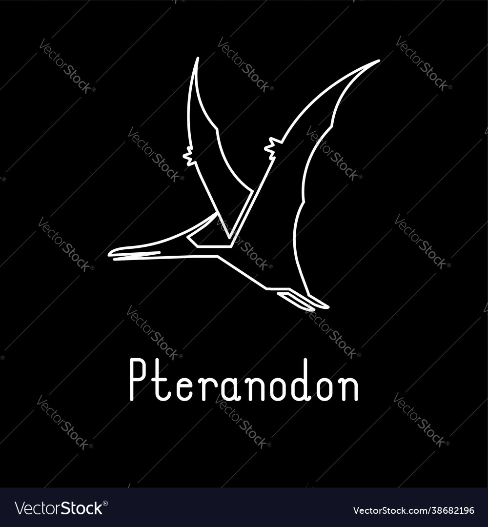 Pteranodon line style icon Royalty Free Vector Image