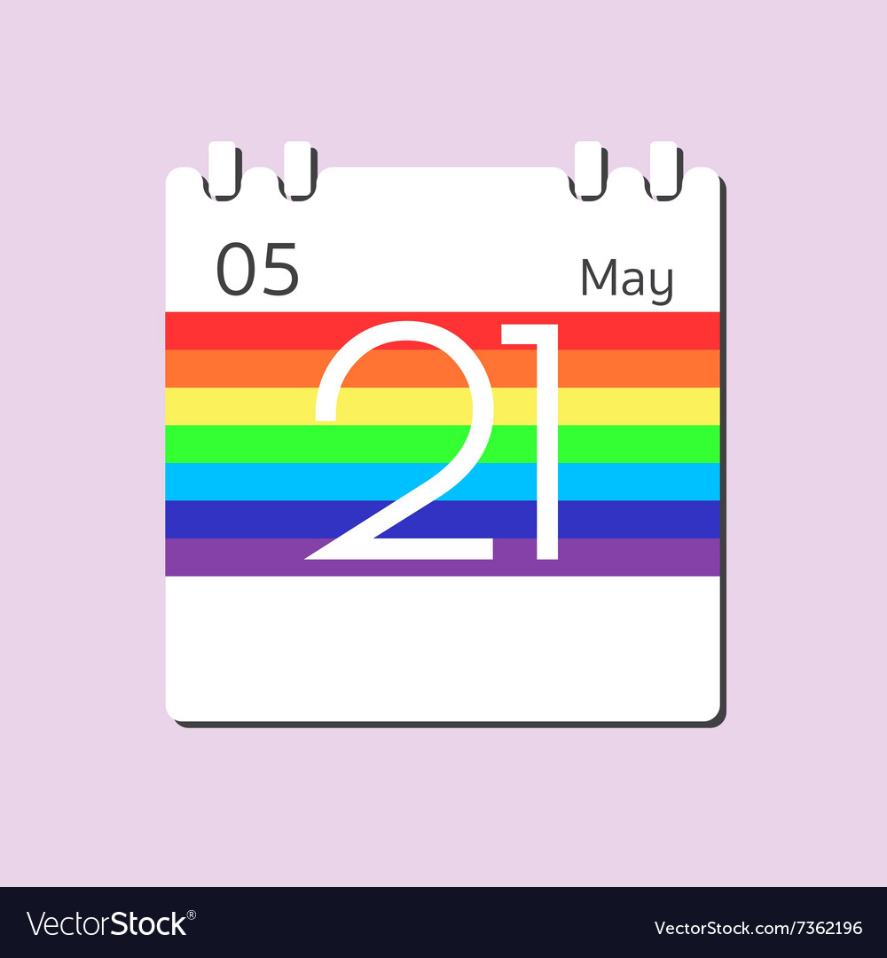 Rainbow calendar icon Royalty Free Vector Image