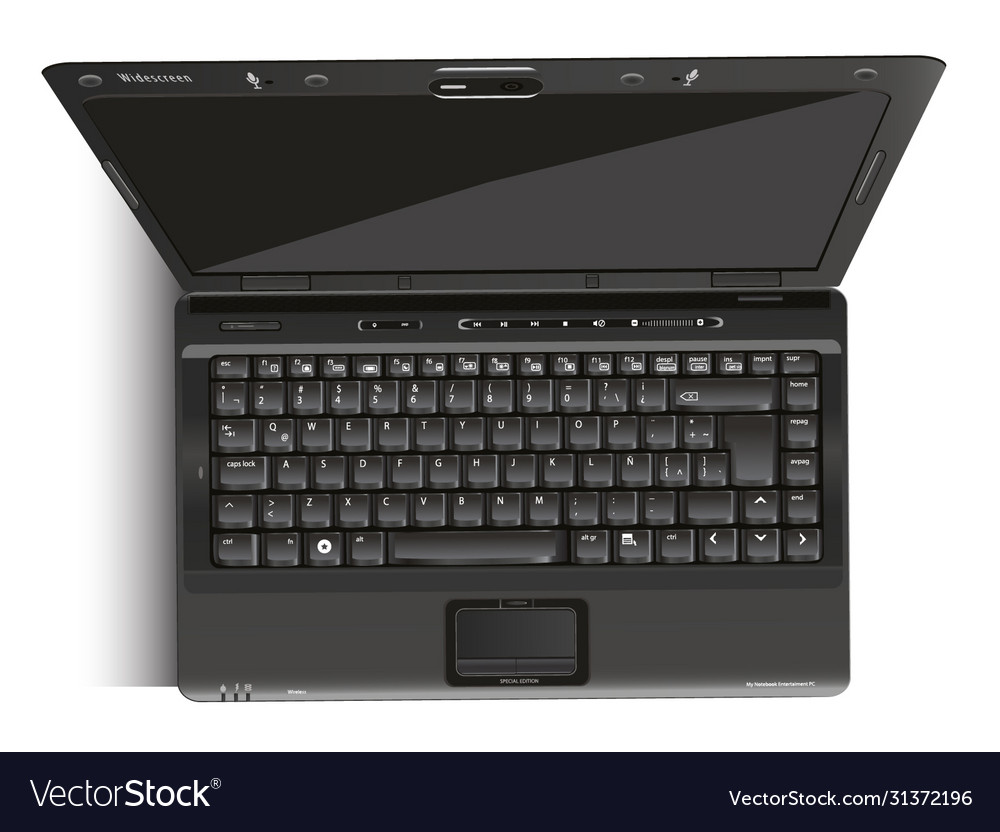 Realistic notebook from top view Royalty Free Vector Image